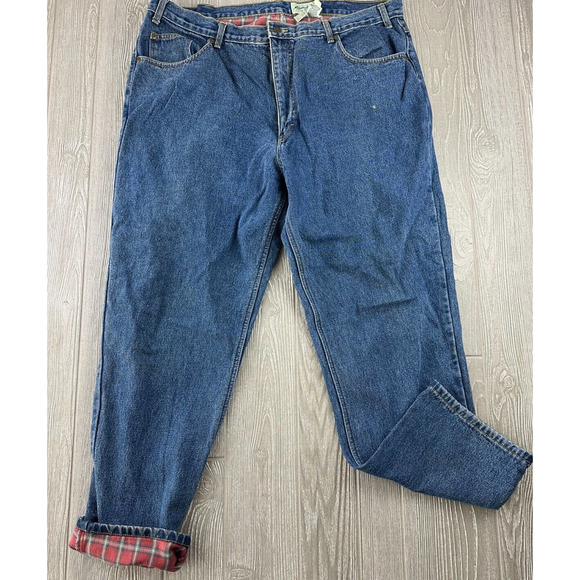 Eddie Bauer | Jeans | Eddie Bauer Jeans Mens Blue Denim Flannel Lined ...